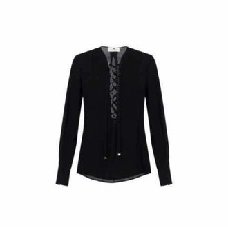 Elisabetta Franchi Damen, Blusen & Hemden, Schwarzk, LGr&ouml;&szlig;e