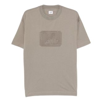 C.P. Company C.p. Company, Homme, Tops, Beige, Taille: M T-Shirt Logo Manches Courtes 30/1 Jersey
