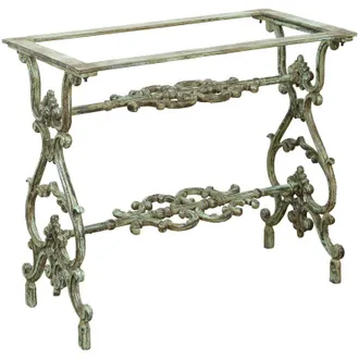 Biscottini International Pied de table de jardin Structure en fer et fonte massif, id&eacute;ale pour lint&eacute;rieur et lext&eacute;rieur Plateaux en marbre, verre, bois