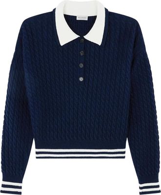 Paul & Shark Poloshirt mit Zopfmuster - Blau