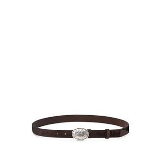 Brunello Cucinelli Textured-leather Braided-buckle Belt