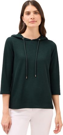 Cecil Damen 3227474 Hoodie Shirt in Rippstruktur, Ink Green, X-Small