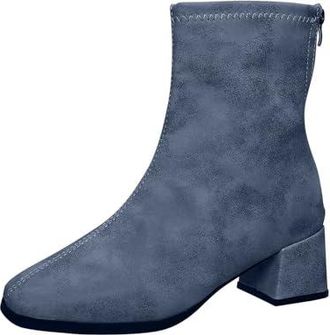 Generic Bottines d&eacute;contract&eacute;es &agrave; talon &eacute;pais pour femme - Bout rond - Fermeture &eacute;clair - &Eacute;l&eacute;gantes - Classiques - Antid&eacute;rapantes - Confortables - Pour lext&eacute;ri
