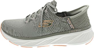 Skechers Damen Edgeride Impression Sneaker, Green Knit/Orange Trim, 38.5 EU