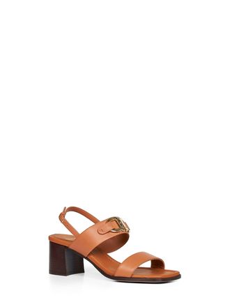 Ferragamo Womens Tan Gancini Ornament Sandals Calf Leather