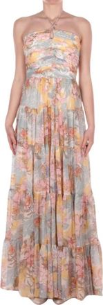 Ralph Lauren Femme, Robes, Multicolore, Taille: 36 FR Robe Maxi Bustier &agrave; Volants