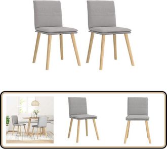 vidaXL vidaXL Esszimmerstühle 2 Stk. Wolkengrau Stoff