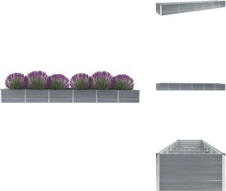 vidaXL Vidaxl - Lit surélevé de jardin Acier galvanisé 480x80x45 cm Gris - Jardinière - Pot De Fleurs - Bac De Plantation - Jardin Vertical - Culture Hors