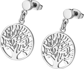 Lotus Frau Ohrringe Stahl Silber Perle