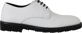 Dolce & Gabbana Wei&szlig;e Leder Derby-Anzugschuhe