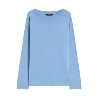 Max Mara Femme, Pulls, Bleu, Taille: 44 FR Pull en fil de soie et de coton