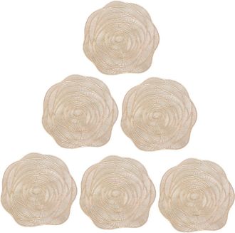 Cabilock 6 St&uuml;ck PVC Tischsets Rose Hohl rutschfest &Oslash;38cm Dekorative Platzsets f&uuml;r K&uuml;che Esszimmer Partygeschirr