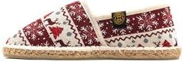 Art of Soule Espadrilles-Chaussons fourr&eacute;es Motifs Hiver Rouge - Rouge - Ray&eacute;e - Unisex