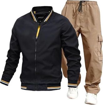 Generic Tenue Sport Musculation Homme Vetement De Ski pour Homme Ensemble Short Tee Shirt Rose Homme Ensemble Homme Veste Pantalon Survetement Droit Homme Sur