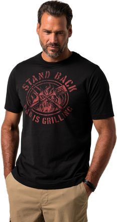 JP1880 Herren große Größen Übergrößen Menswear L-8XL JP1880 T-Shirt, Halbarm, Rundhals, Grillen, bis 8 XL schwarz XXL 840122100-XXL