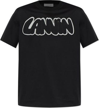 Lanvin Homme, Tops, Noir, Taille: S T-shirt avec logo brod&eacute;