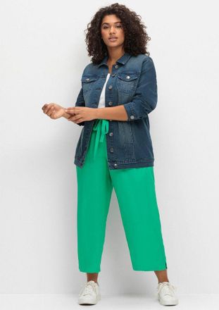 Sheego Allwetterjacke Jeansjacke Langarm in l&auml;ngerer, taillierter Form