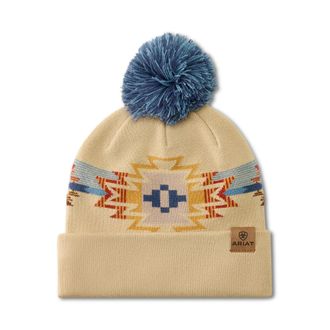 Ariat Womens Serape Beanie Hat in Natural Serape, Size OS, by Ariat