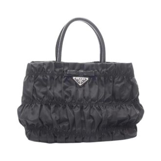Prada Pre-owned Tessuto Gaufre Nylon Leder Handtasche - - Pre-owned - Damen - Schwarzk - ONE SIZE