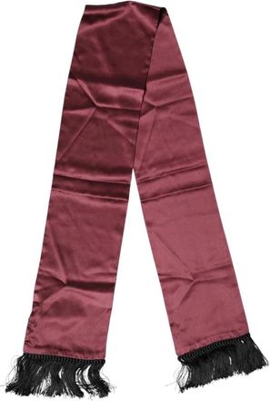 Dolce & Gabbana Homme, Accessoires, Brun, Taille: ONE Size Silk Satin Fringes Neck Foulard Scarf