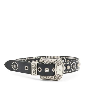 Golden Goose G&uuml;rtel - Black Leather Belt - Gr. 75 - in Grau - f&uuml;r Damen