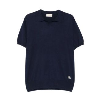 Roy Rogers Homme, Tops, Bleu, Taille: S Polo en maille de coton