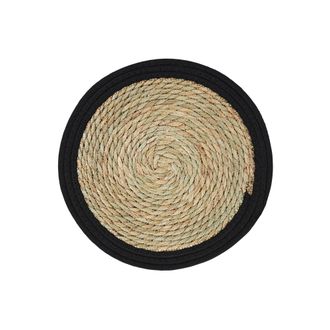 Ambition Rundes Platzdeckchen Boho Natural 30 cm Teller Untersetzer aus Seegras Baumwollseil runde Tischmatte Deko Matte
