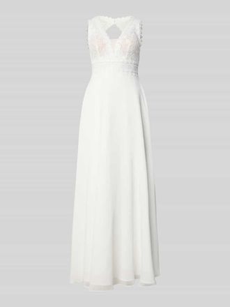 Luxuar Fashion Abendkleid mit floralem Stitching