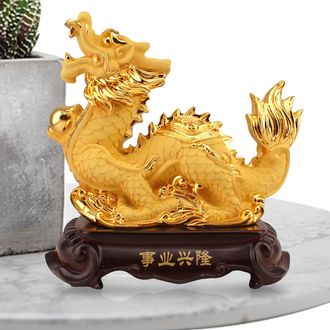 Generic Drachenstatue - Chinesischer Drache | Goldene Drachenjahr-Sammelfiguren aus Goldene Sammlerfiguren aus Kunstharz Sammlerfiguren aus Kunstharz Sammlerf