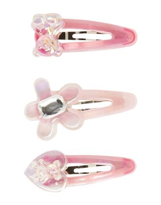 8 by YOOX PINK SEMITRANSPARENT TEDDY HAIRCLIP SET