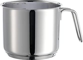 Mäser Mäser, Serie Varuna, Milchtopf 14 cm, Topf aus Edelstahl, induktionsgeeignet, spülmaschinengeeignet, Silber