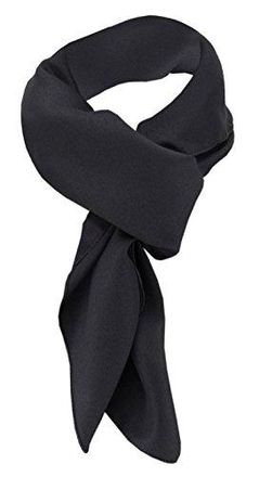 TigerTie dames Chiffon foulard noir unicolor taille 90 cm x 90 cm - écharpe