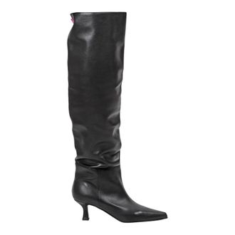 3Juin Lederstiefel mit spitzer Zehenpartie - - Shoes - Damen - Schwarzk - 36 EU