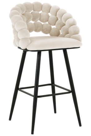 Novel Barhocker, Beige, Metall, Textil, Rundrohr, 57x104x55 cm, Stoffauswahl, Esszimmer, Barm&ouml;bel, Barhocker