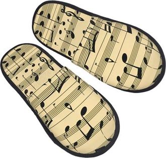 Generic Notes Musicales Homme Femme Pantoufles Respirantes Chaussons Antid&eacute;rapantes Slippers Pour Ext&eacute;rieur Maison Hiver L