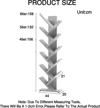 Generic Baumf&ouml;rmiges B&uuml;cherregal, freistehendes bodenstehendes B&uuml;cherregal, B&uuml;cherregal, geeignet for die Aufbewahrung von B&uuml;chern, Filmen und CDs zu Hause(5-