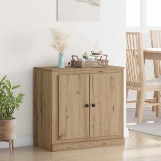 vidaXL Vidaxl - Buffet ch&ecirc;ne artisanal 70 x 35,5 x 67,5 cm - Bois ding&eacute;nierie durable - Design rustique avec portes &agrave; charni&egrave;res - Grand espace de rangement