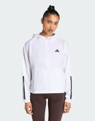 adidas Hyperglam - Veste coupe-vent &agrave; 3 bandes - Blanc