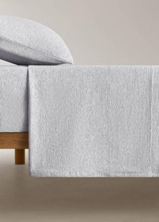 Mango Drap plat berceau coton &agrave; rayures gris - Home - 100x150cm - MANGO HOME