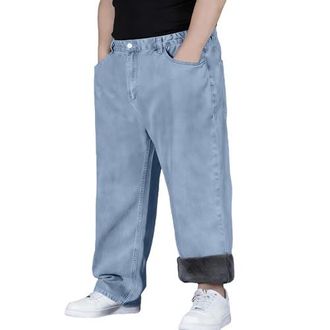 Generic Pantalon de surv&ecirc;tement ample pour homme - Taille &eacute;lastique - Relaxation - Doux - En tissu &eacute;ponge - Pour la maison, bleu clair, 3XL
