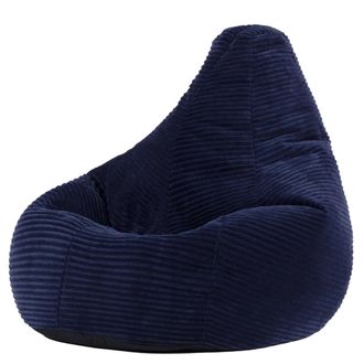 Icon Brand Dalton Sitzsack Kinder, Dunkelblau, Flauschiger Cord Stoff, Sitzsack Cord mit F&uuml;llung, Bequemer Kinder Gaming Sessel, Kuschelsessel, Lese Sessel, Schl