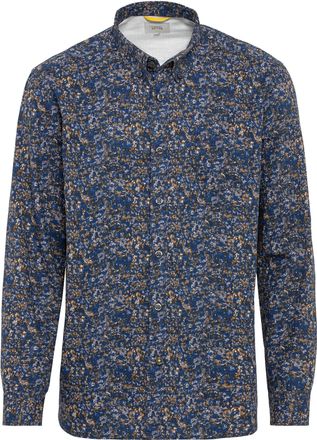 Camel Active Herren Langarm Hemd mit Allover-Print Blau, Menswear-XL