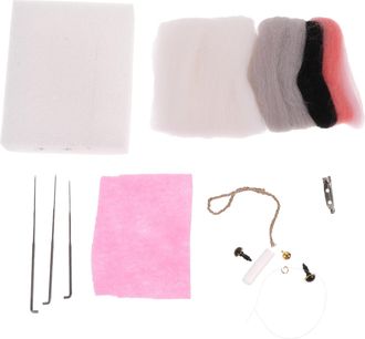 NUOBESTY Nadel filzset f&uuml;r Anf&auml;nger mit DIY Katzen Motiv Komplettes Bastelset aus Hochwertiger Langlebiger Wolle f&uuml;r Kreative Trockenfilz Arbeiten Inklusive En