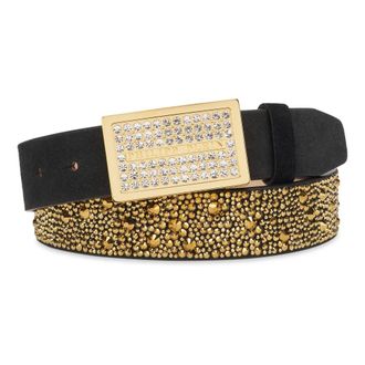 Philipp Plein Femme, Accessoires, Noir, Taille: 80 CM Ceinture en cuir l&eacute;opard