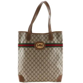 Gucci Sac cabas Pre-owned en toile GG Supreme Sherry Line - Femme - Pre-owned - Brun - Taille: ONE Size