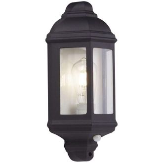 Licht-Erlebnisse Licht-erlebnisse - Applique dext&eacute;rieur avec d&eacute;tecteur de mouvement verre aluminium h : 36 cm IP44 noir E27 maritime