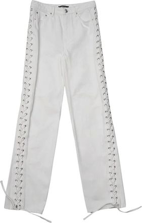 Rotate Rotate Birger Christensen, Femme, Jeans, Blanc, Taille: W28 Jean ample &agrave; lacets
