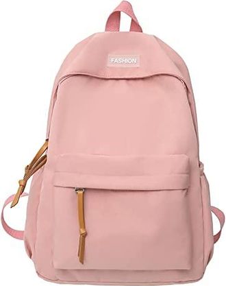 Generic Tente l&eacute;g&egrave;re pour femmes filles &eacute;tudiantes sac d&eacute;cole en nylon voyage haute capacit&eacute; sac &agrave; dos grande &eacute;cole sac &agrave; dos l&eacute;ger, rose, taille unique