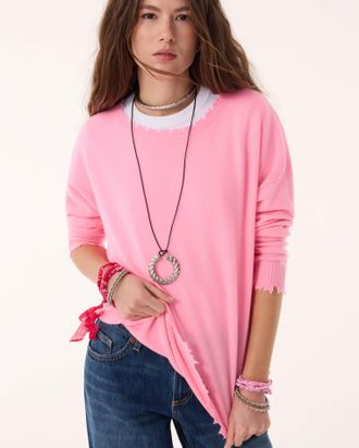 Kujten Pull cachemire col rond liquette - Pull Mela