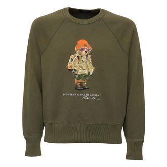 Polo Ralph Lauren SweaT-shirt &agrave; col rond avec ours - Homme - Sweatshirts et sweats &agrave; capuche - Vert - Taille: S
